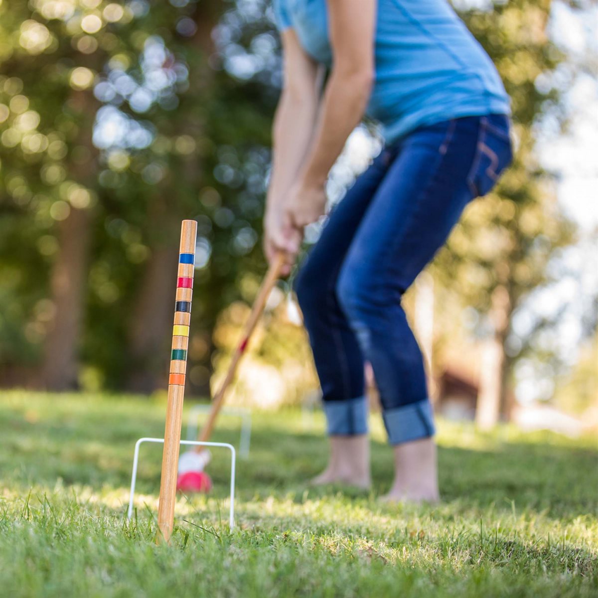 TRIUMPH 6-Player Backyard Outdoor Croquet Set with Carry-on Bag
